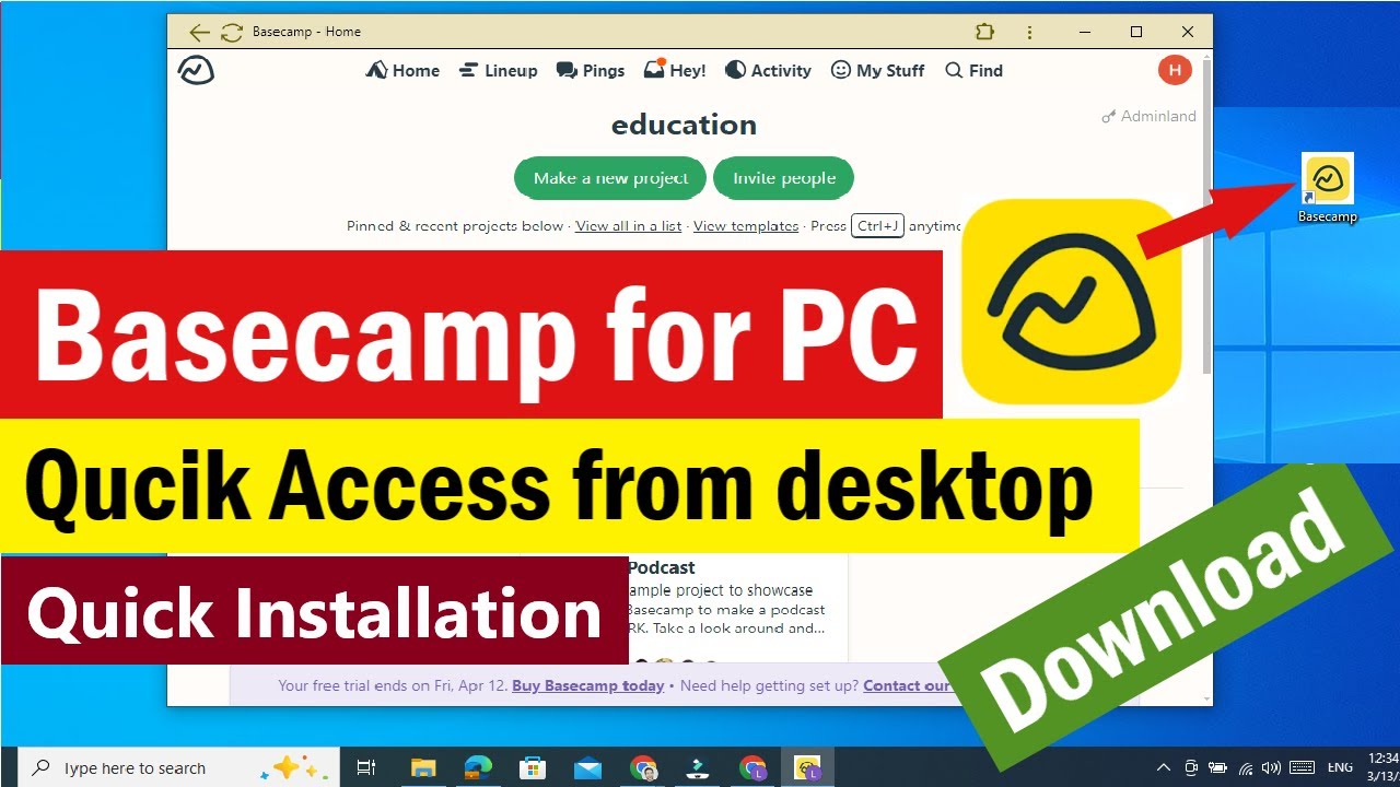 Basecamp download for pc | How to Install Basecamp shortcut to desktop | Basecamp desktop web App