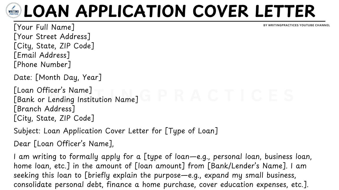 How To Write A Loan Application Cover Letter Step by Step Guide | Writing Practices