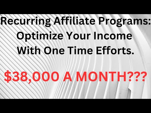 Recurring Affiliate Programs: Optimize Your Income With One Time Efforts. #AffiliateMarketing