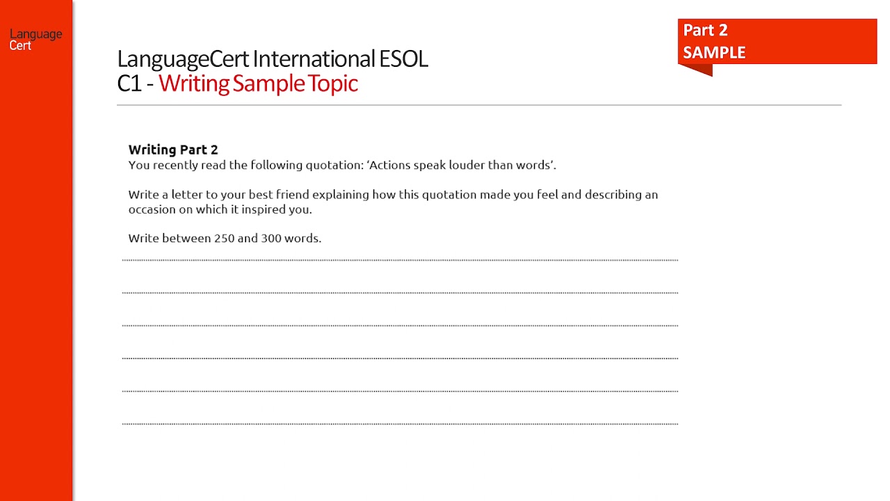LanguageCert International ESOL Exploring C1 (Expert) Writing