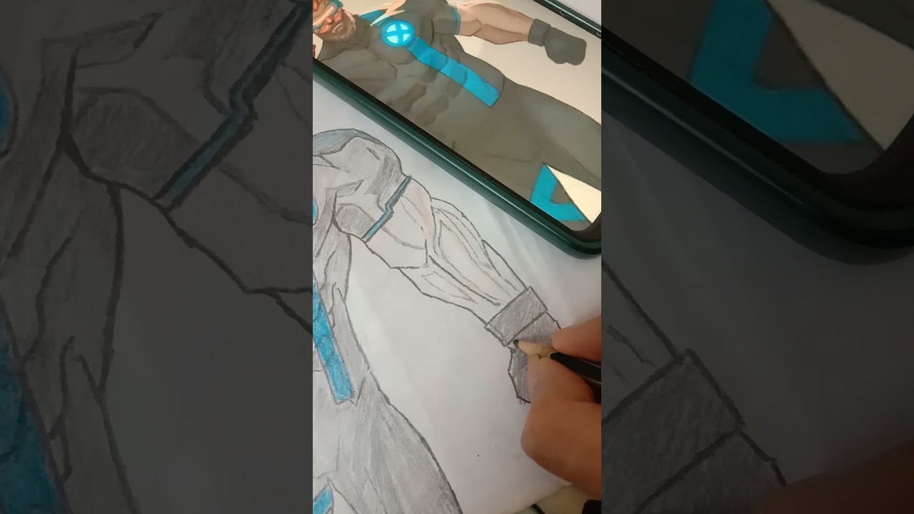 Cyclops Digital vs Traditional Art (Work in progress) #marvel #xmen #cyclops #xmenfanart