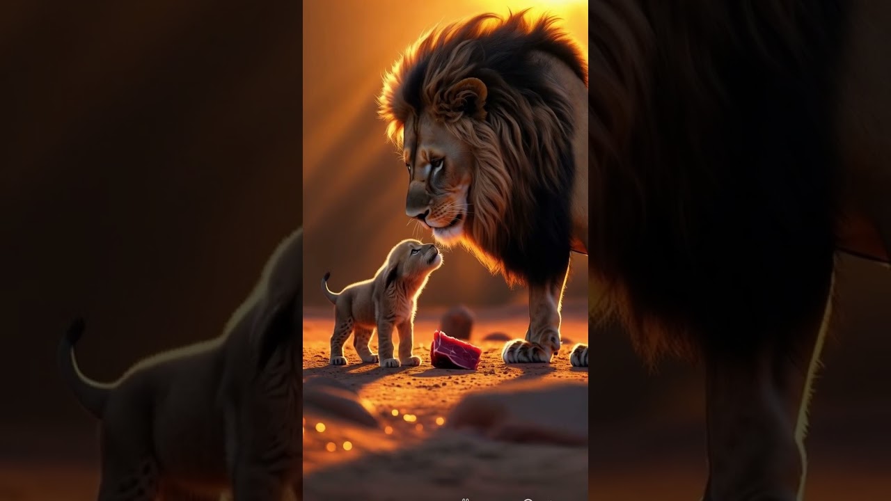 The Lion and the Little dog One #cute #animallife #funny #disneymovie #cartoon  #dog #lion