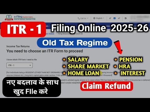 ITR Filing Online 2025-26|income tax return filing 2025-26 for salaried person|itr 1 file kaise kare
