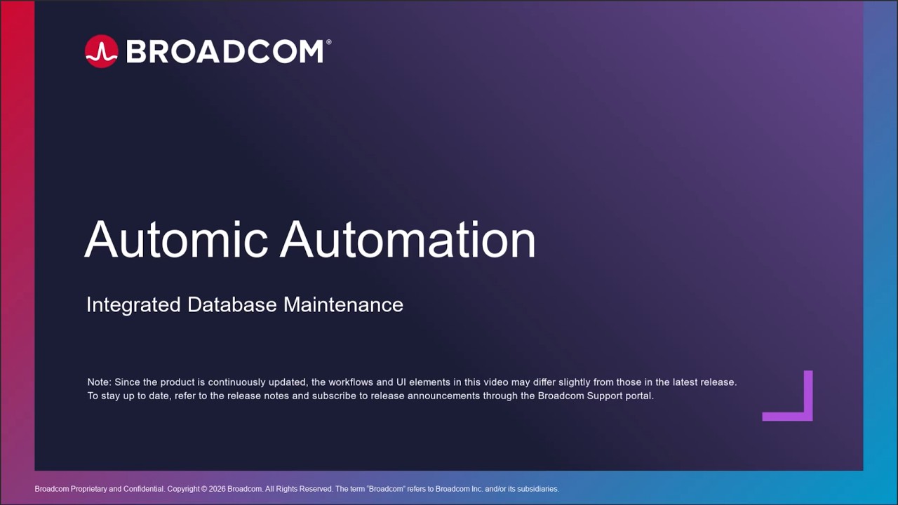 Automic Automation: Integrated Database Maintenance
