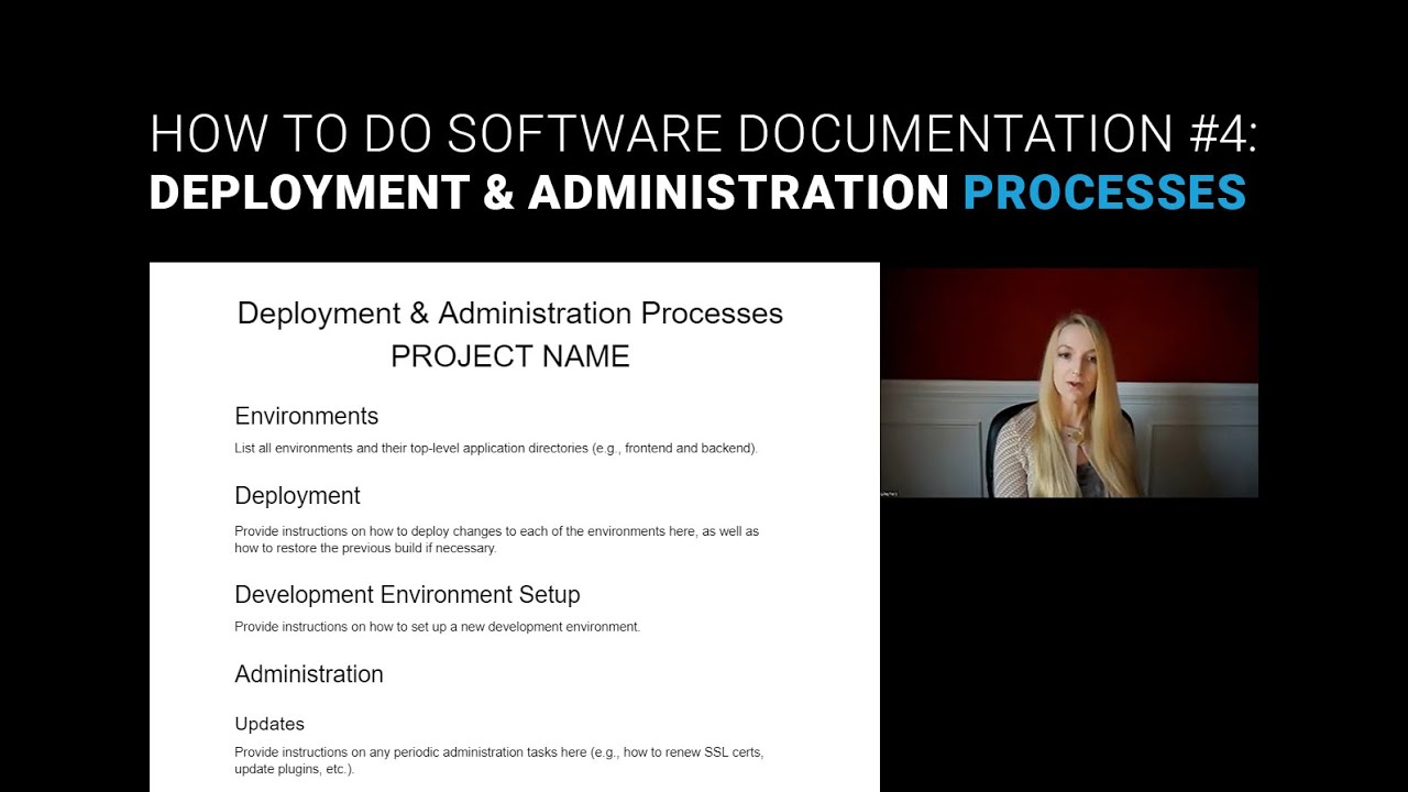 How to do Software Documentation #4: Deployment & Administration Processes