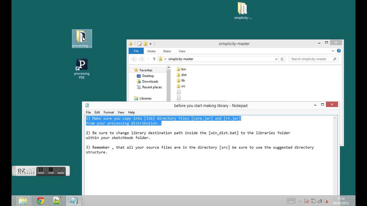 simpliest way to make a processing library