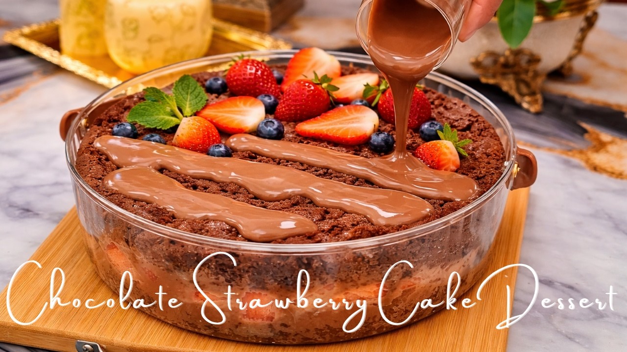 Strawberry Chocolate Cake 🍓 |  Delicious Dessert for Parties & Ramadan