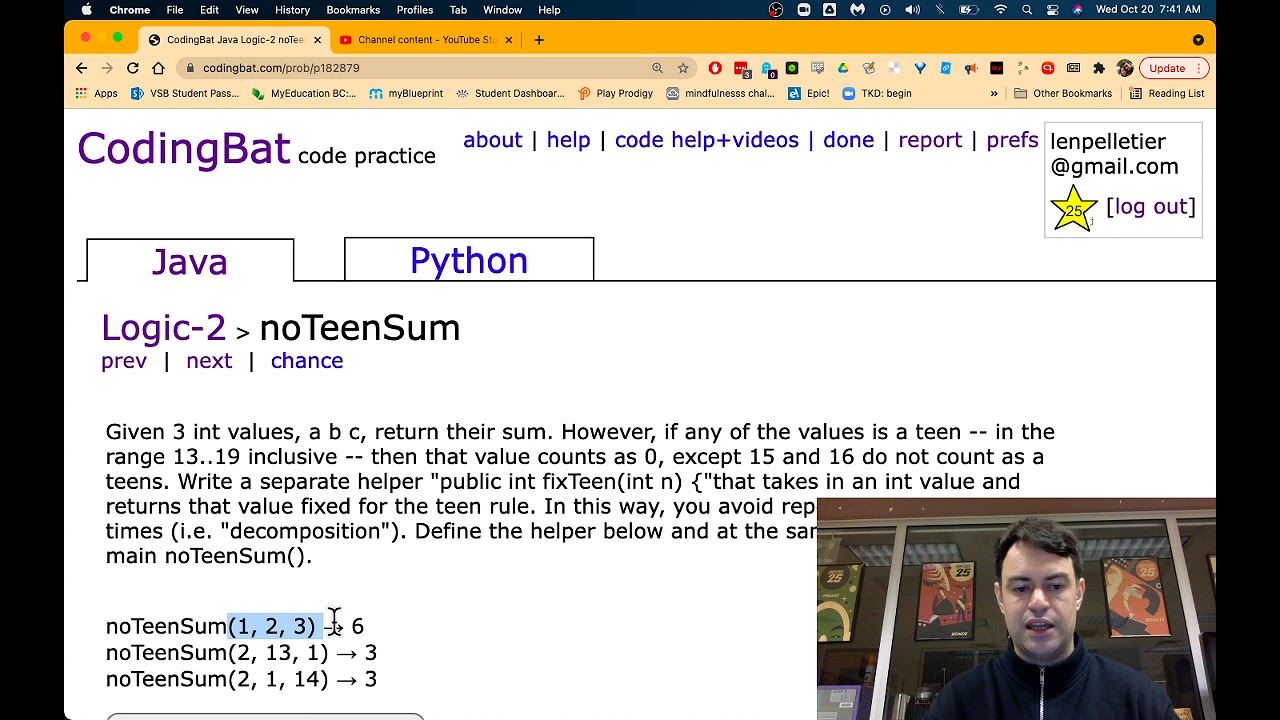 codingBat logic-2 noTeenSum