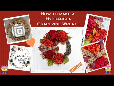 How to make a grapevine hydrangea wreath for Fall