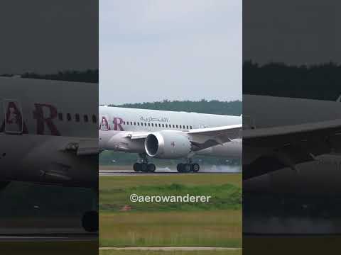 QATAR AIRWAYS B787-8 landing at Kuala Lumpur Airport #shorts #aviation #qatarairways #b787 #landing