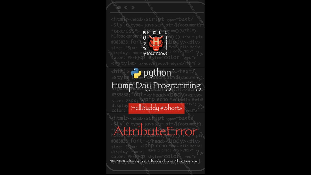 #Shorts – AttributeError - HumpDayPython - partially initialized module has no attribute