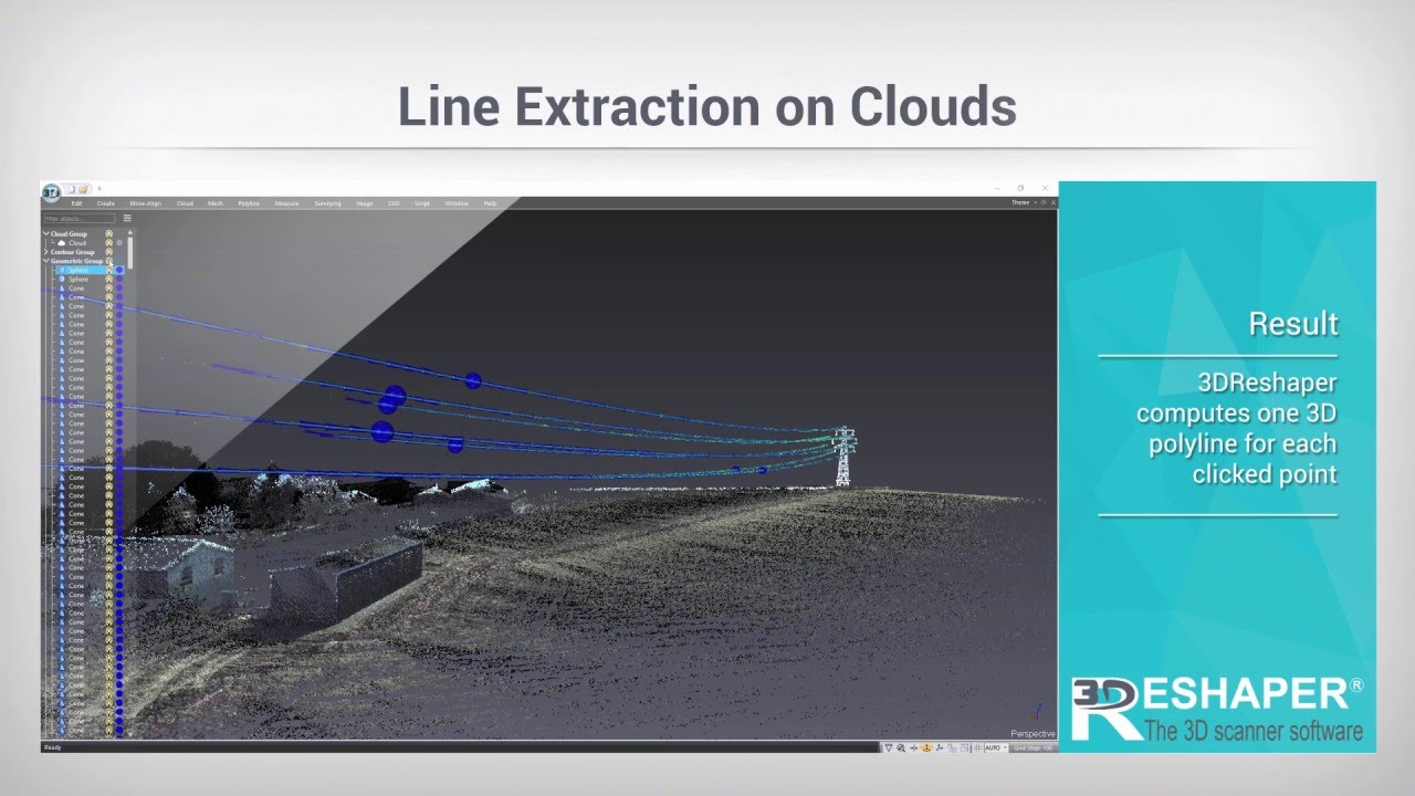 3DReshaper Script - 3D Polyline extraction on clouds