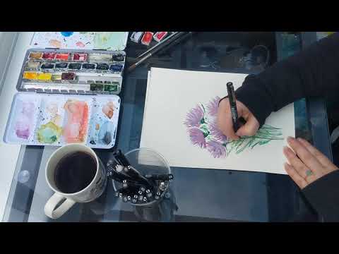 Watercolour & Fine Liner Flowers | How i create my floral illustrations