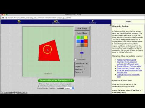 National Library of Virtual Manipulatives: Platonic Solids