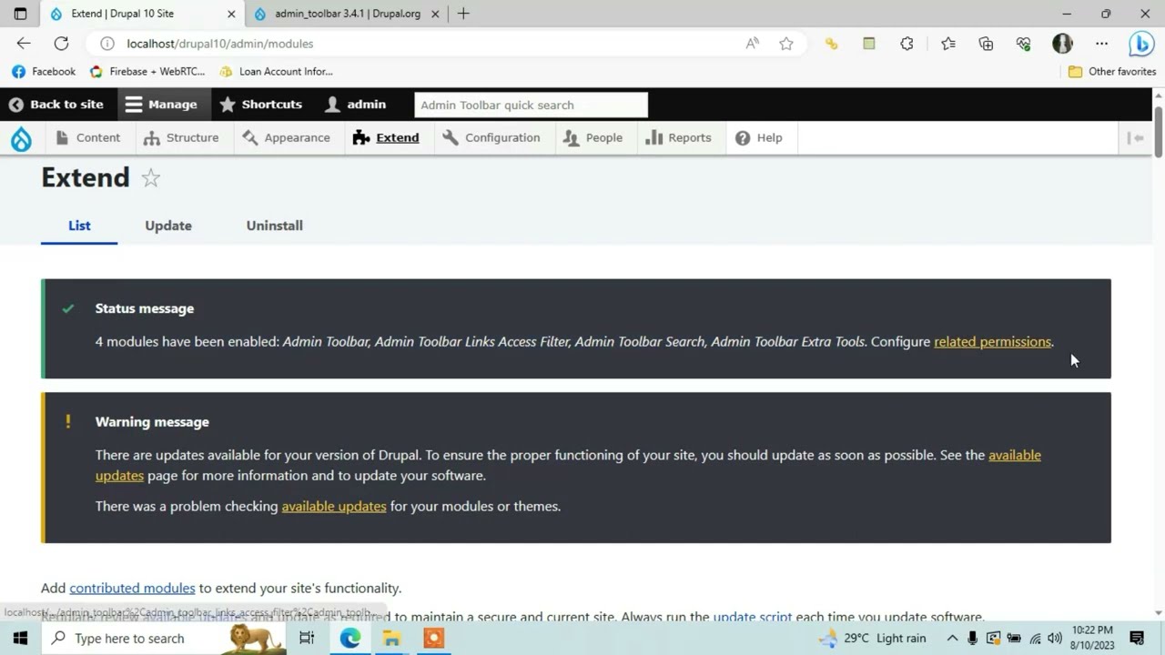How to Add Admin Toolbar Module in Drupal