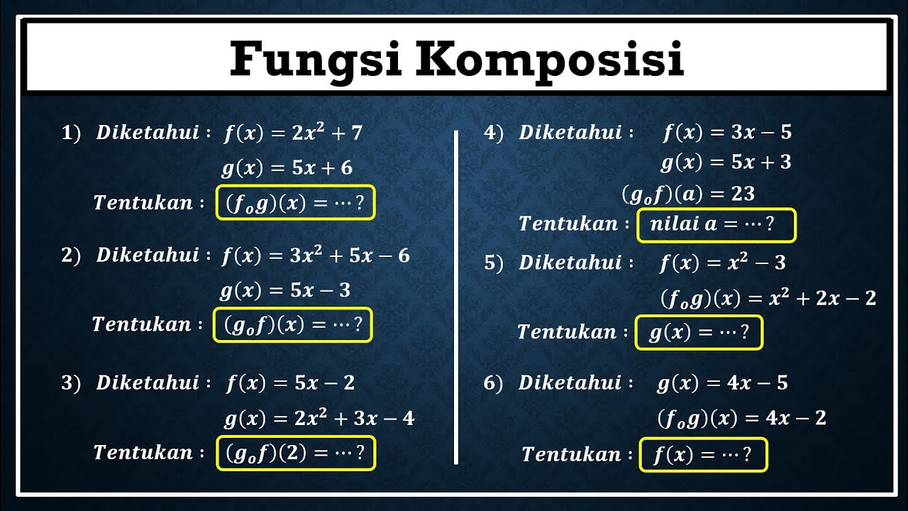 6 model soal fungsi komposisi+latihan soal