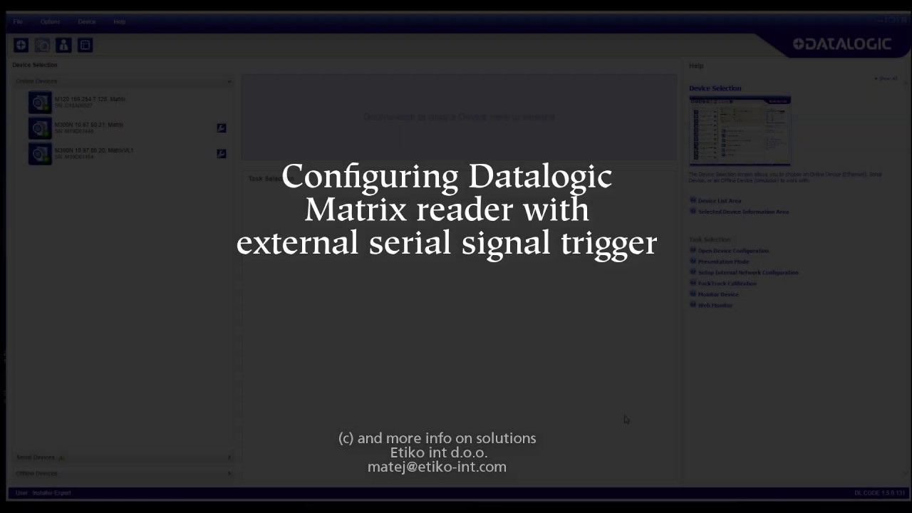Datalogic Matrix reader- serial trigger simulation 💻