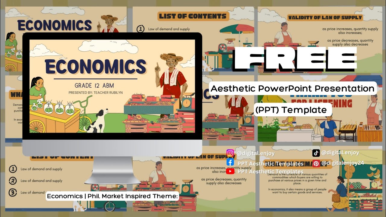 #1 Economics Theme | FREE PowerPoint Presentation (PPT) Aesthetic Template | Canva Editable |