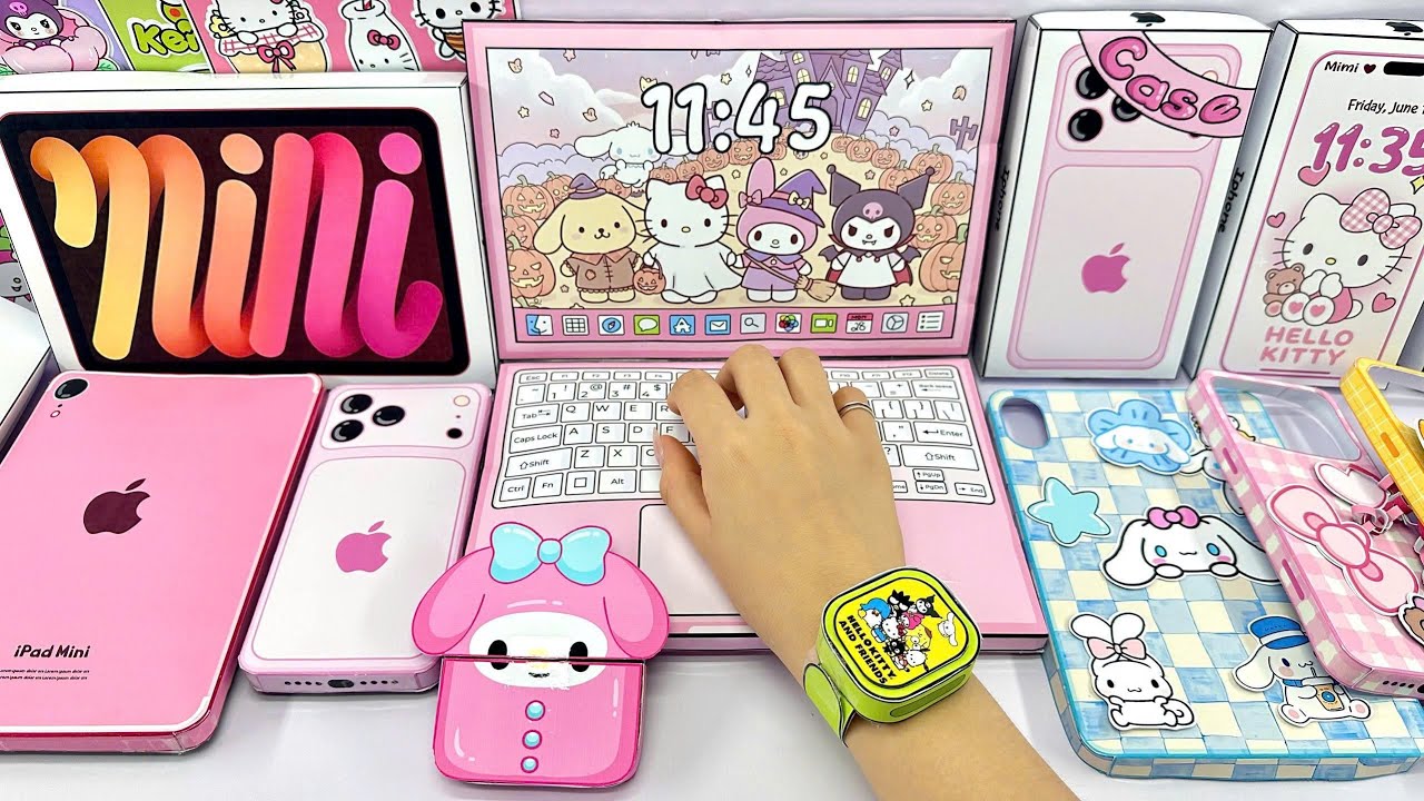 (🍎Paper DIY🍎) Apple X SANRIO Blind Bag 1000$ | Iphone, Macbook, IPad | ASMR #Kuromi #Melody