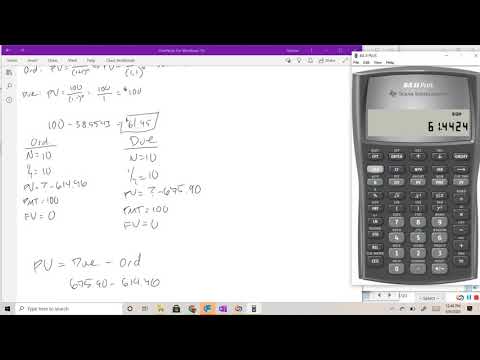 6A - The difference in present value between an ordinary annuity and an annuity due