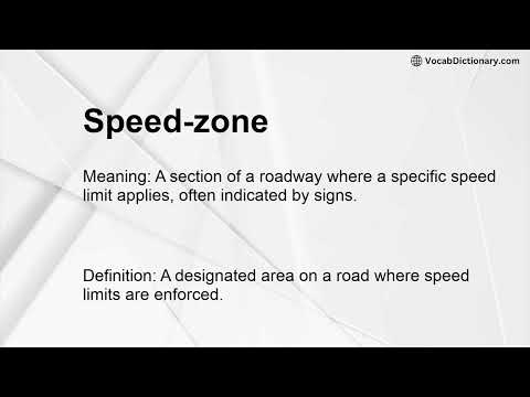 Speed-zone Meaning