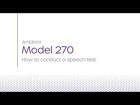 Model 270 | How to conduct a speech test using the diagnostic audiometer