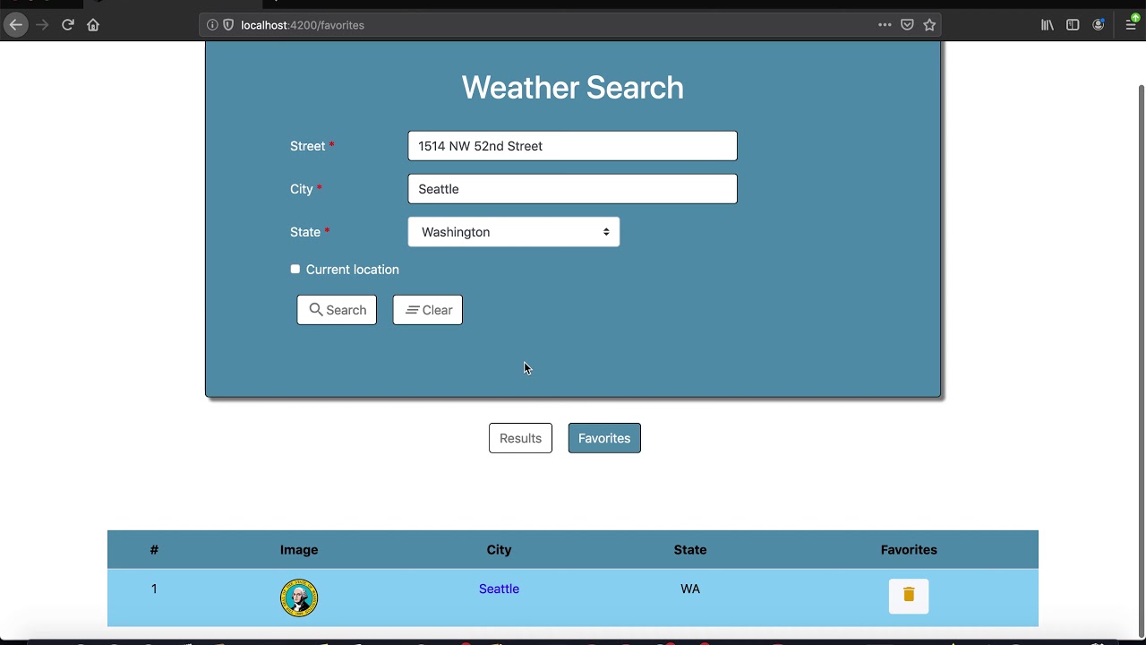 Weather Search App [Angular]
