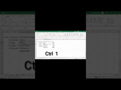 Shortcut Key To Display Format Cells Dialog Box in Excel