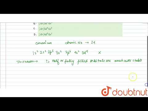 The correct ground state electronic configuration of chromium atom is : | 12 | ATOMIC STRUCTURE...