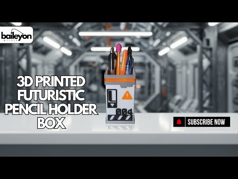 ️ Futuristic Pencil Holder Box・Free STL File for 3D printing・Cults
