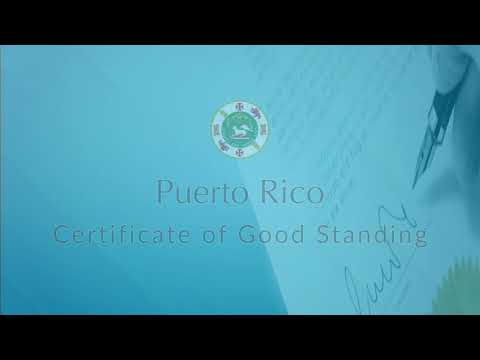 Puerto Rico - Certificate of Good Standing