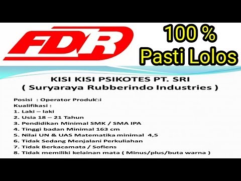 PT SRI (Suryaraya Rubberindo Industries) Psychometric Test Grid