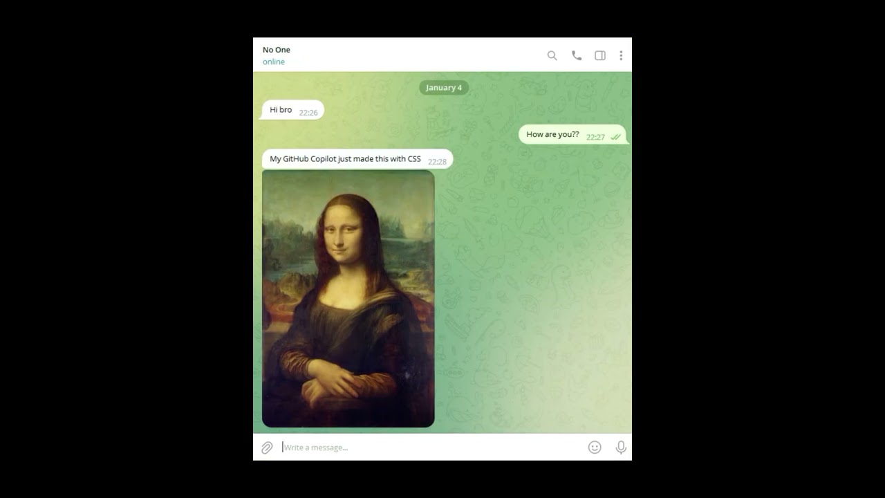 My WTF Friend Draw Mona Lisa portret using only CSS in GitHub Copilot #shorts