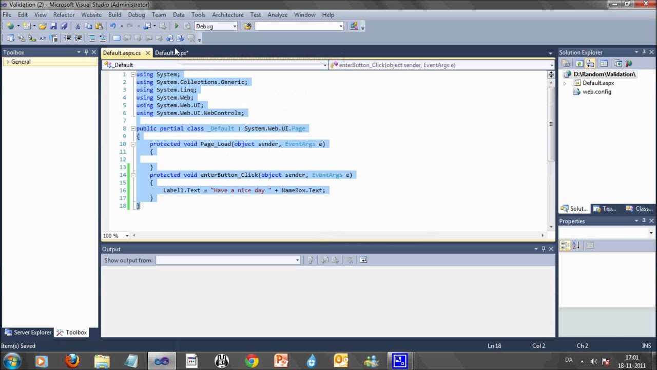 ASP.NET - Validation controls / RequiredFieldValidator