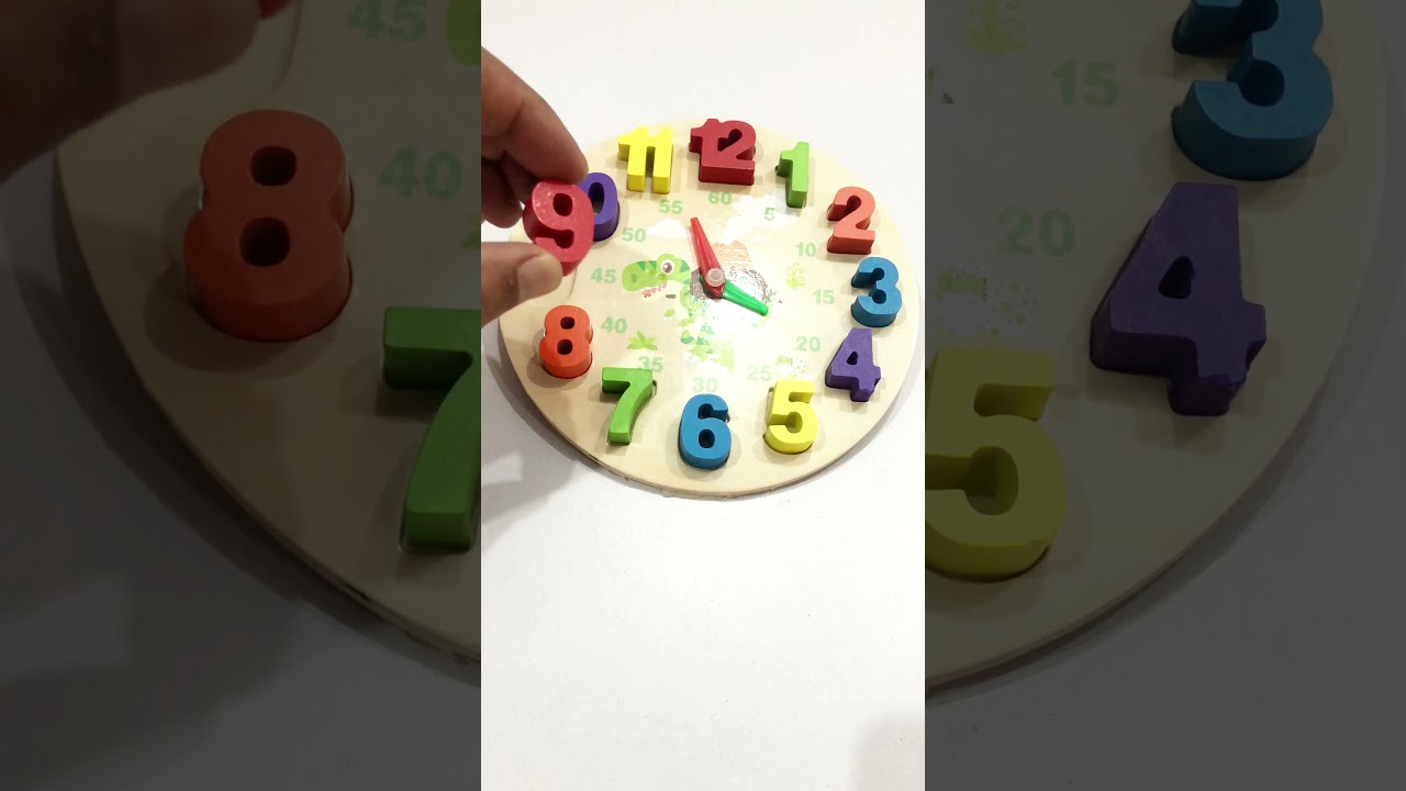 Wooden digital clock solid colors number #education #toddlers #learning #educational #shapes #shorts
