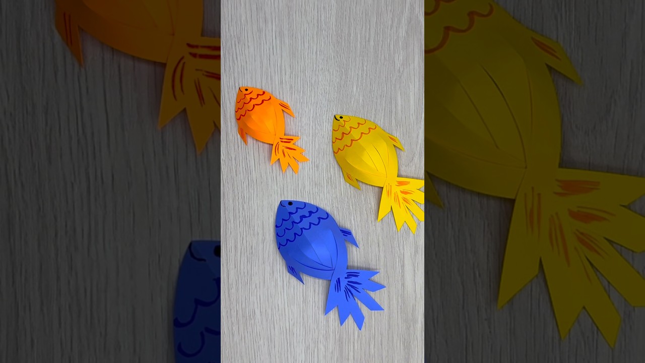 Super simple 3D paper fish craft | DIY paper fish