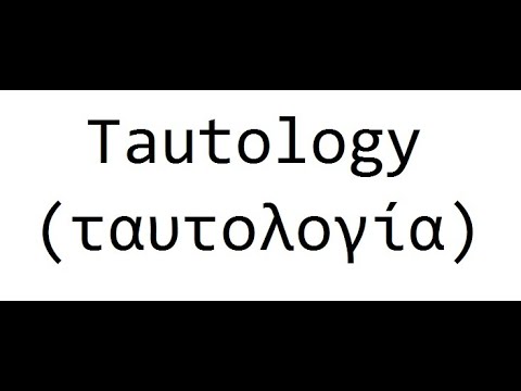 What does 'tautology' mean?