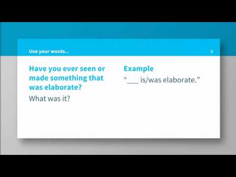 Word Work: Elaborate