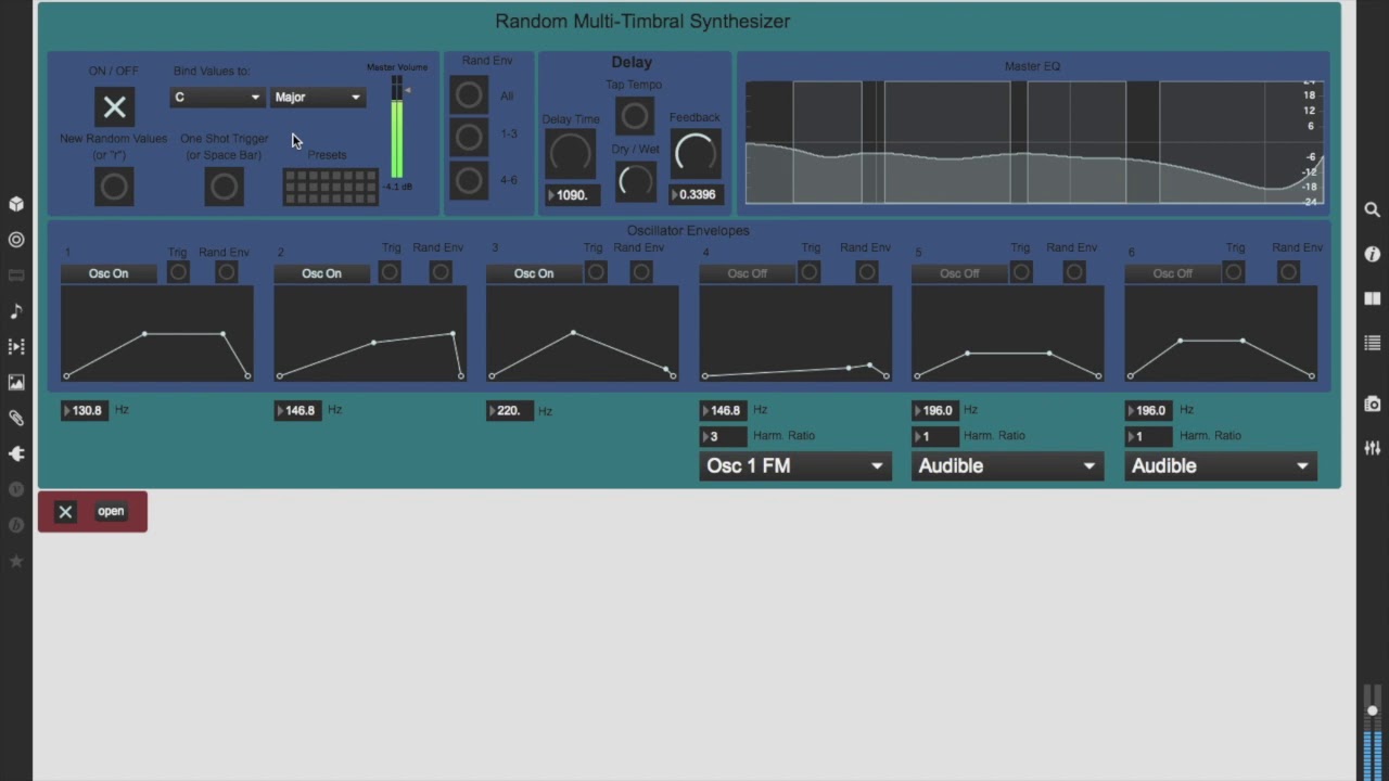 Random Multi Timbral Synthesizer - Max/MSP