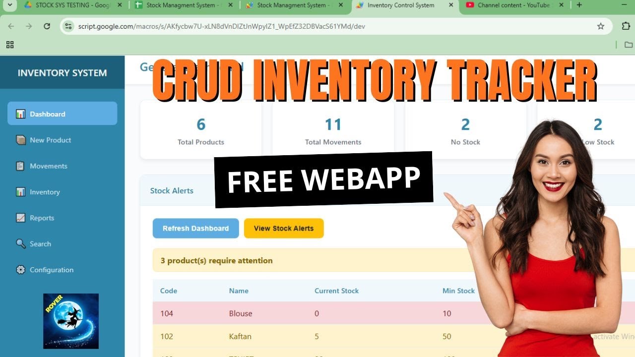 Build an Advanced Inventory Management Web App Using Google Sheets & Apps Script #crudapp
