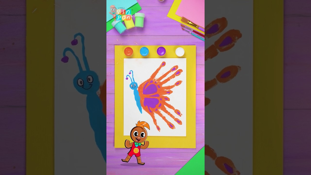¡Pinta una mariposa con tus manos! 🦋 | Manualidad Infantil con Pin Pon