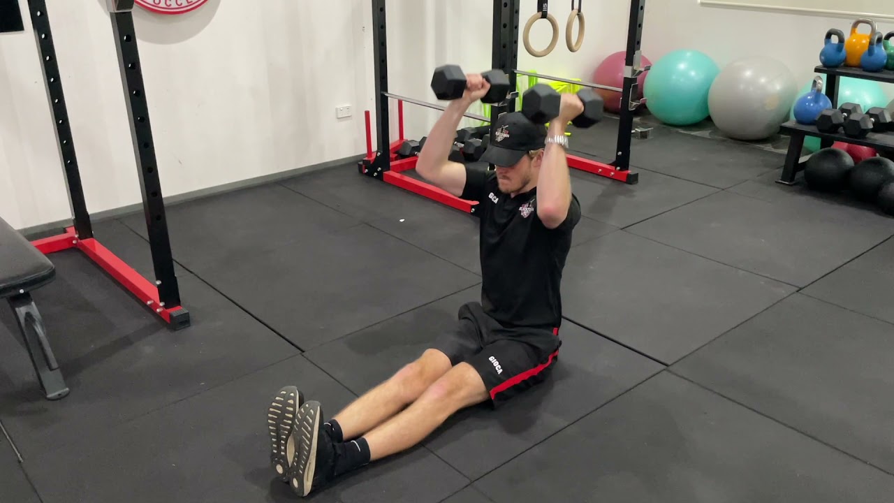 Shoulder Press - L Sit Dumbbell