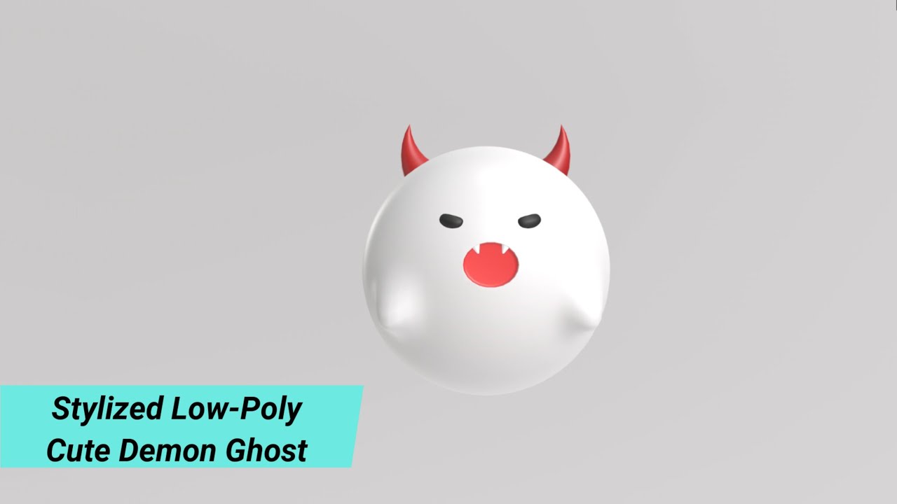 Stylized Low-Poly Demon Ghost