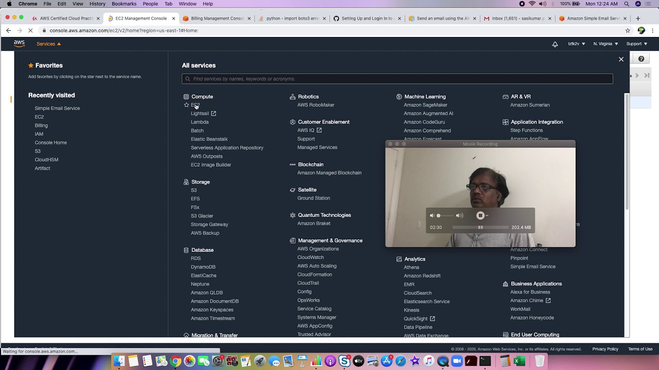 Sending EMAIL using AWS Simple email service using Python