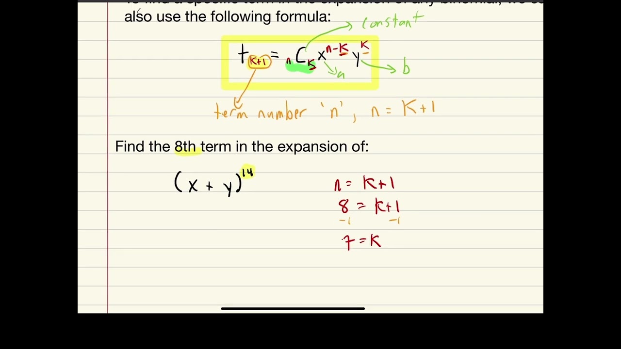 Binomial theorem 2: Expansion without pascals triangle