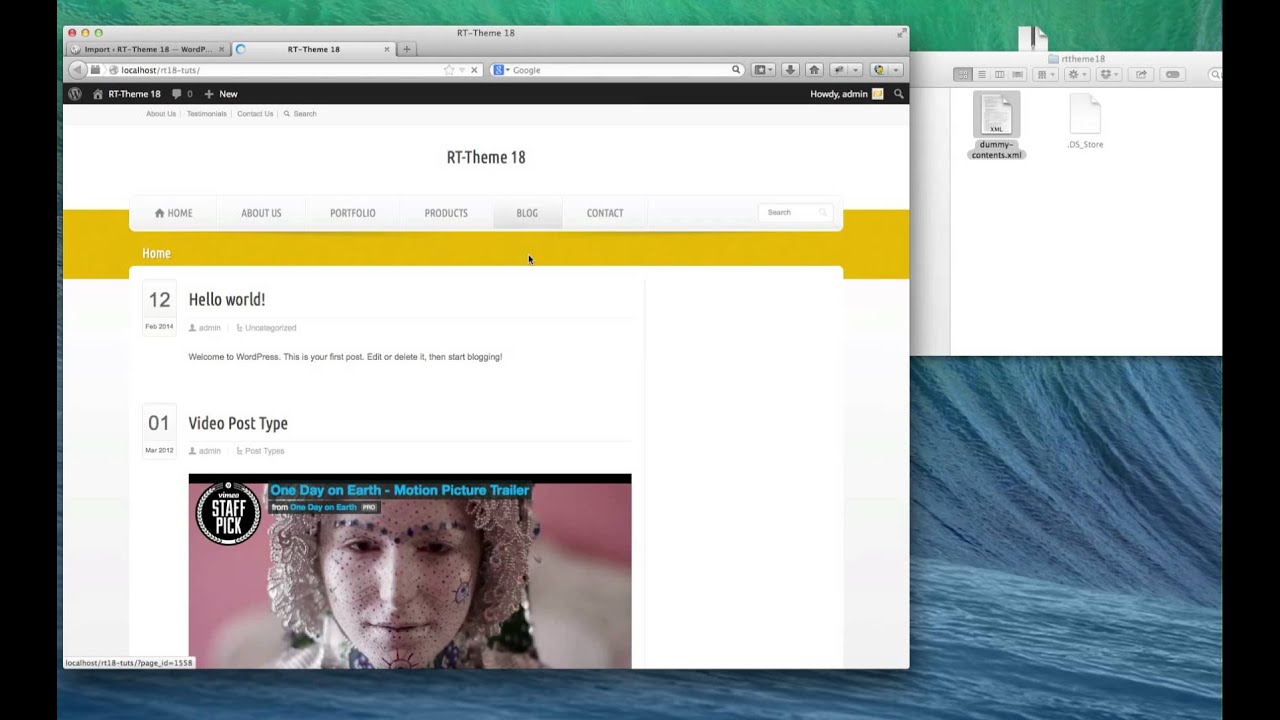 RT-THEME 18 - Installation & Importing Dummy Contents