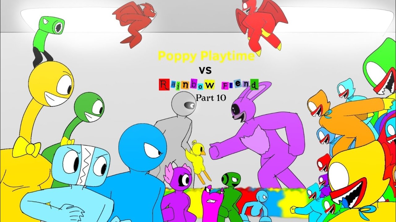 Rainbow Friends Vs Poppy Playtime part 10 (Fan made Rainbow Friends Vs Mini huggy)