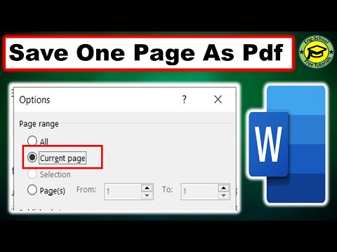 How to export or save one page as PDF from Word Documents