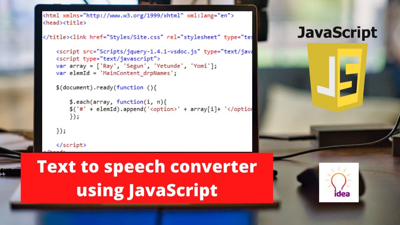 Text to speech converter using JavaScript | JavaScript  Project