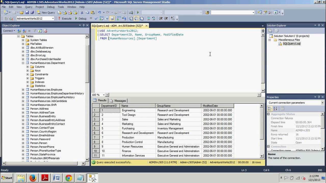 SQL Server Tutorial 25:  The SELECT Statement